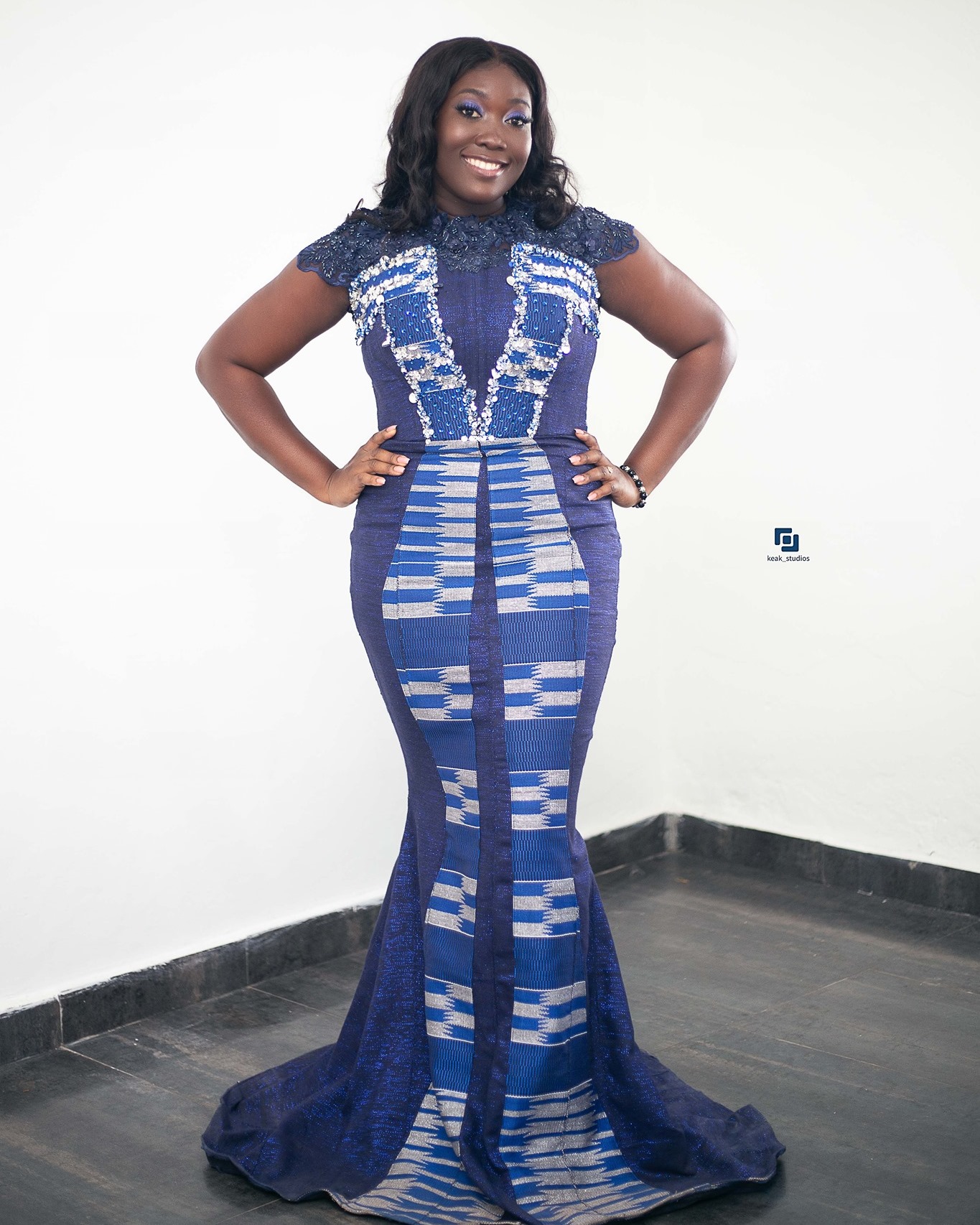 BLUE KENTE STYLES 34 - Kente Knots