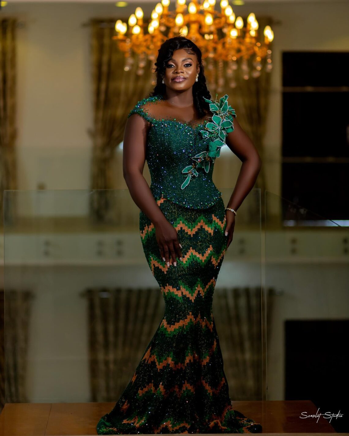 Green Kente Styles - 35 Styles For The Chic Ghanaian Bride. - Kente Knots