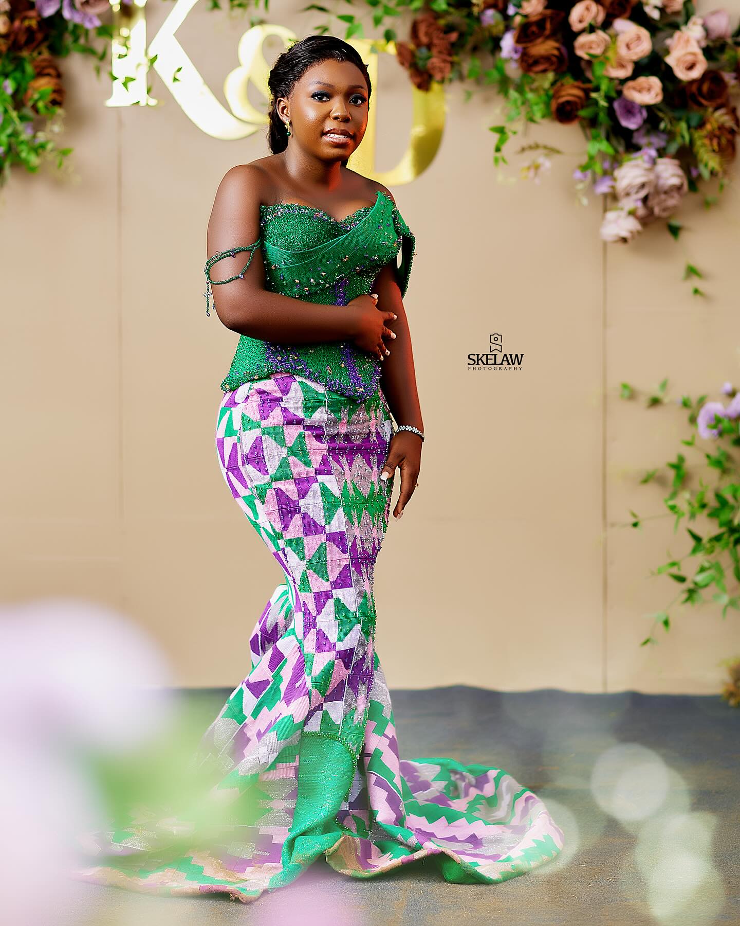 Green Kente Styles - 35 Styles For The Chic Ghanaian Bride. - Kente Knots