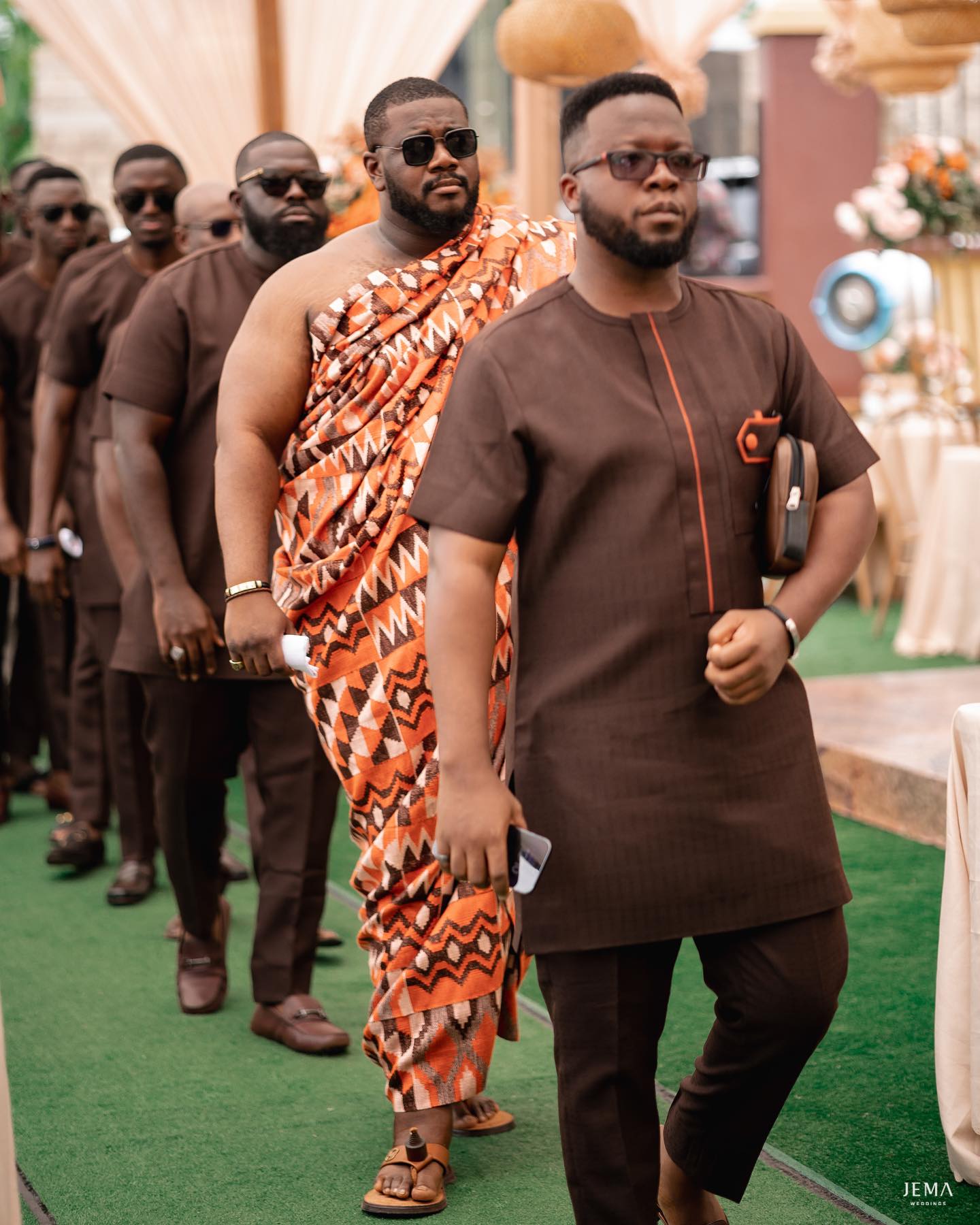 Ghanaian Groom and Groomsmen Poses Capturing Brotherhood - Kente Knots