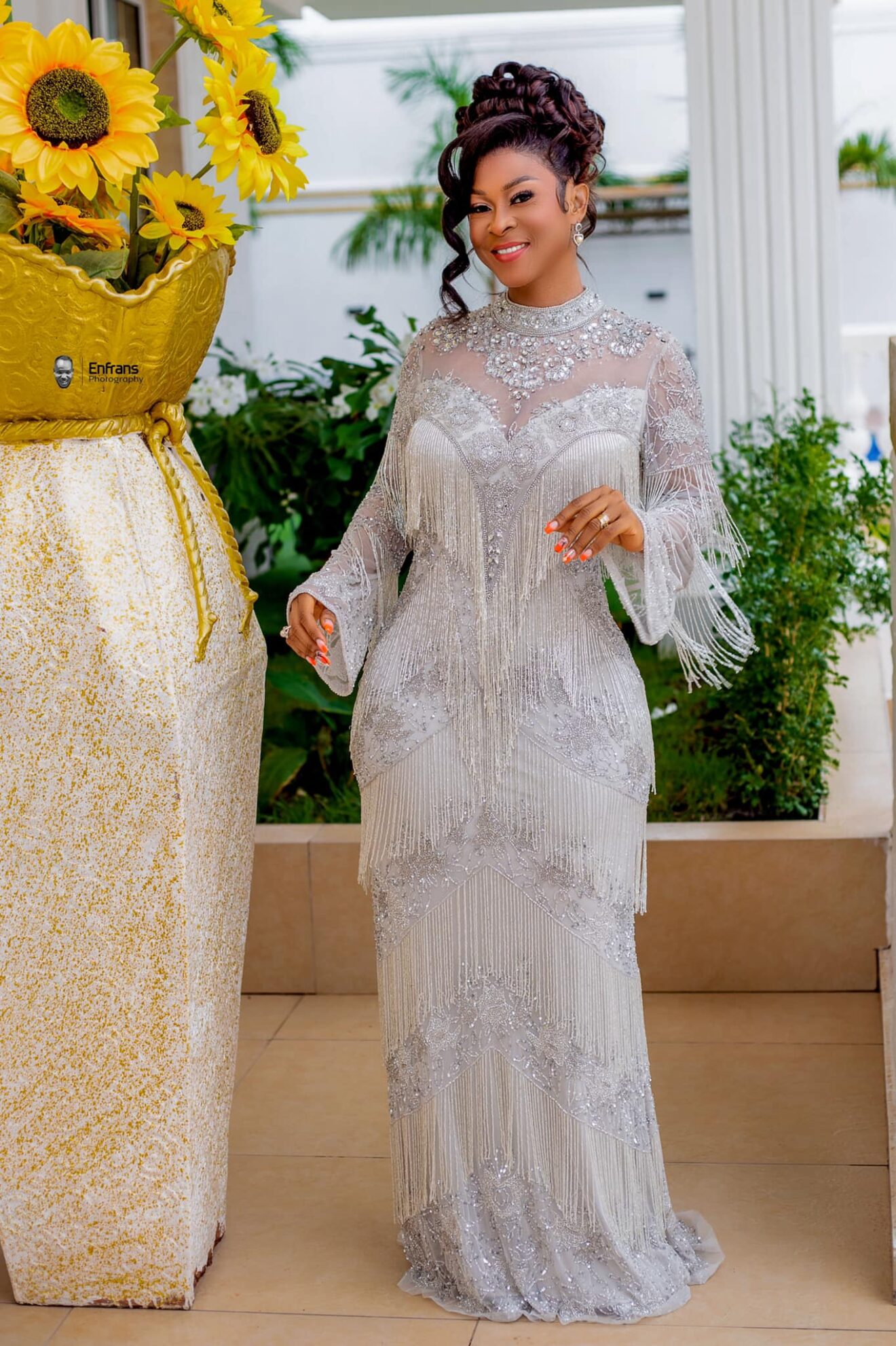 Wedding Guest White Lace Dress Styles in Ghana - Kente Knots