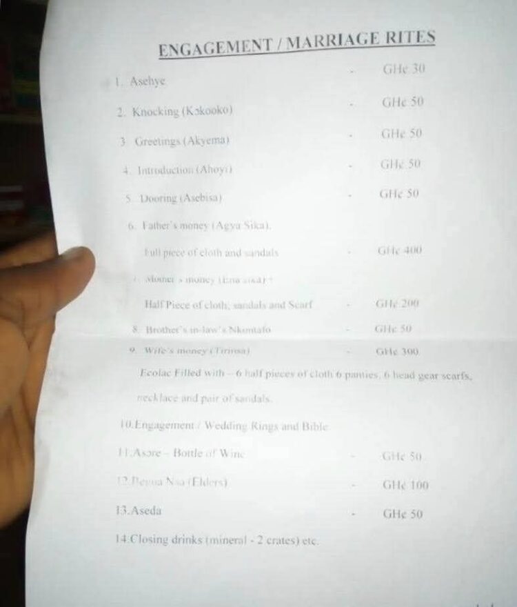 Akan Traditional Marriage List in Ghana: Examples Shared by Couples ...